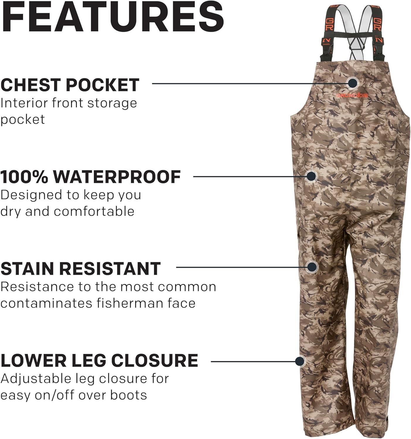 Grundéns Men’s Neptune Commercial Fishing Bib Pants, Waterproof ...